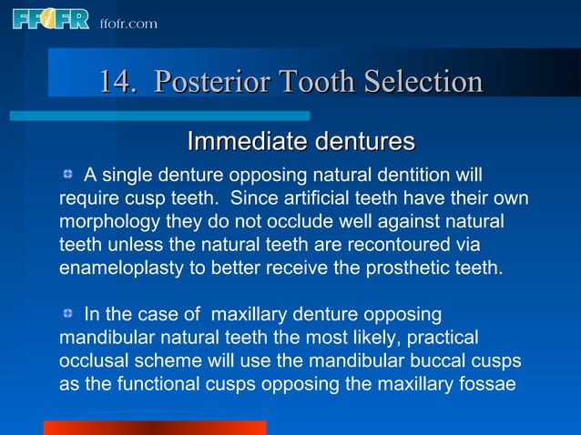 22.criteria for posterior tooth selection | PPT