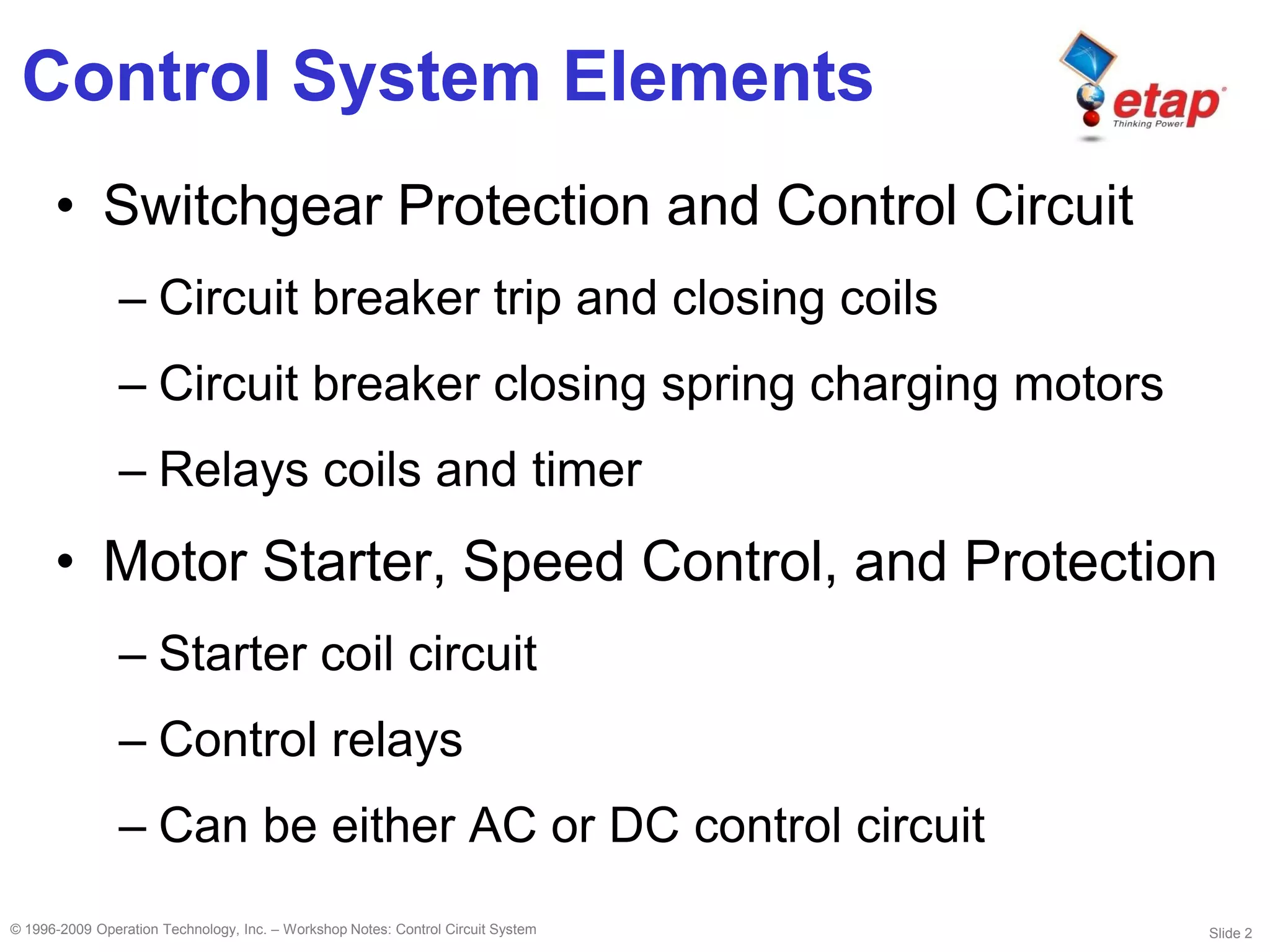 ETAP - csd - Control System Diagram | PDF