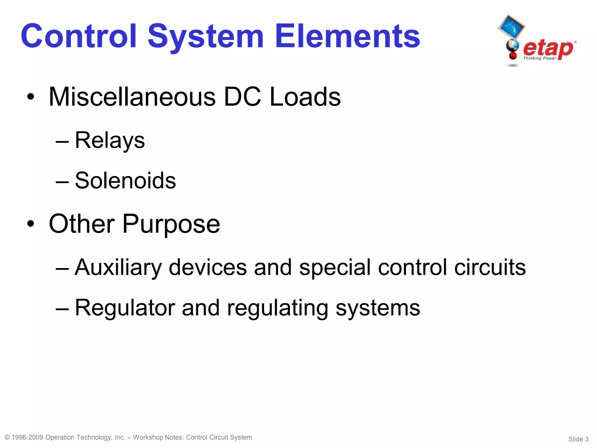 ETAP - csd - Control System Diagram | PDF