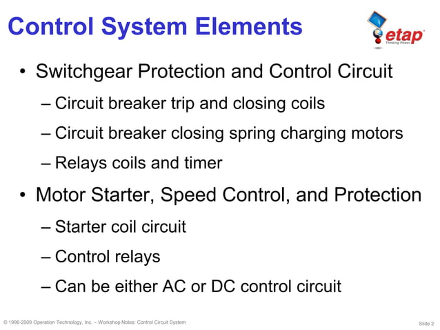 ETAP - csd - Control System Diagram | PDF