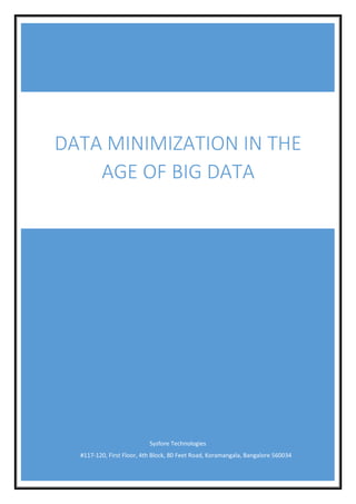 Data Minimization in the age of Big Data | Sysfore | PDF