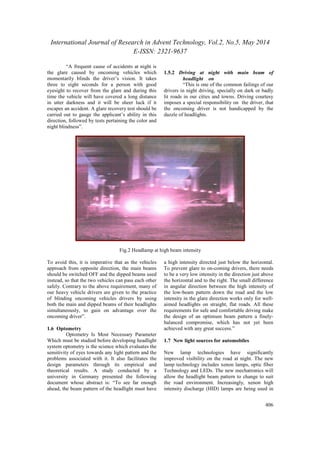 Electronic Head Lamp Glare Management System for Automobile ...