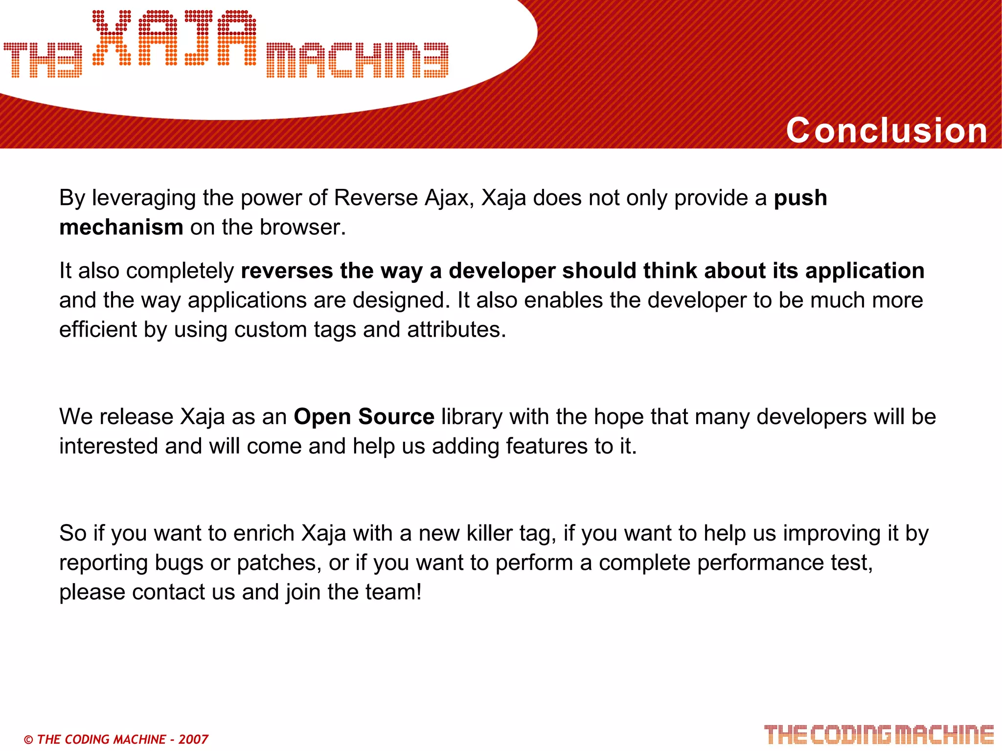 XAJA - Reverse AJAX framework | PPT