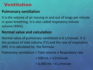 Lung volume and capacity - Physiology for dental students | PDF