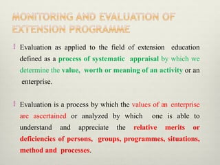 Monitoring, Planning and extension program planningpptx | PPTX
