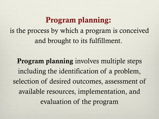 Monitoring, Planning and extension program planningpptx | PPTX