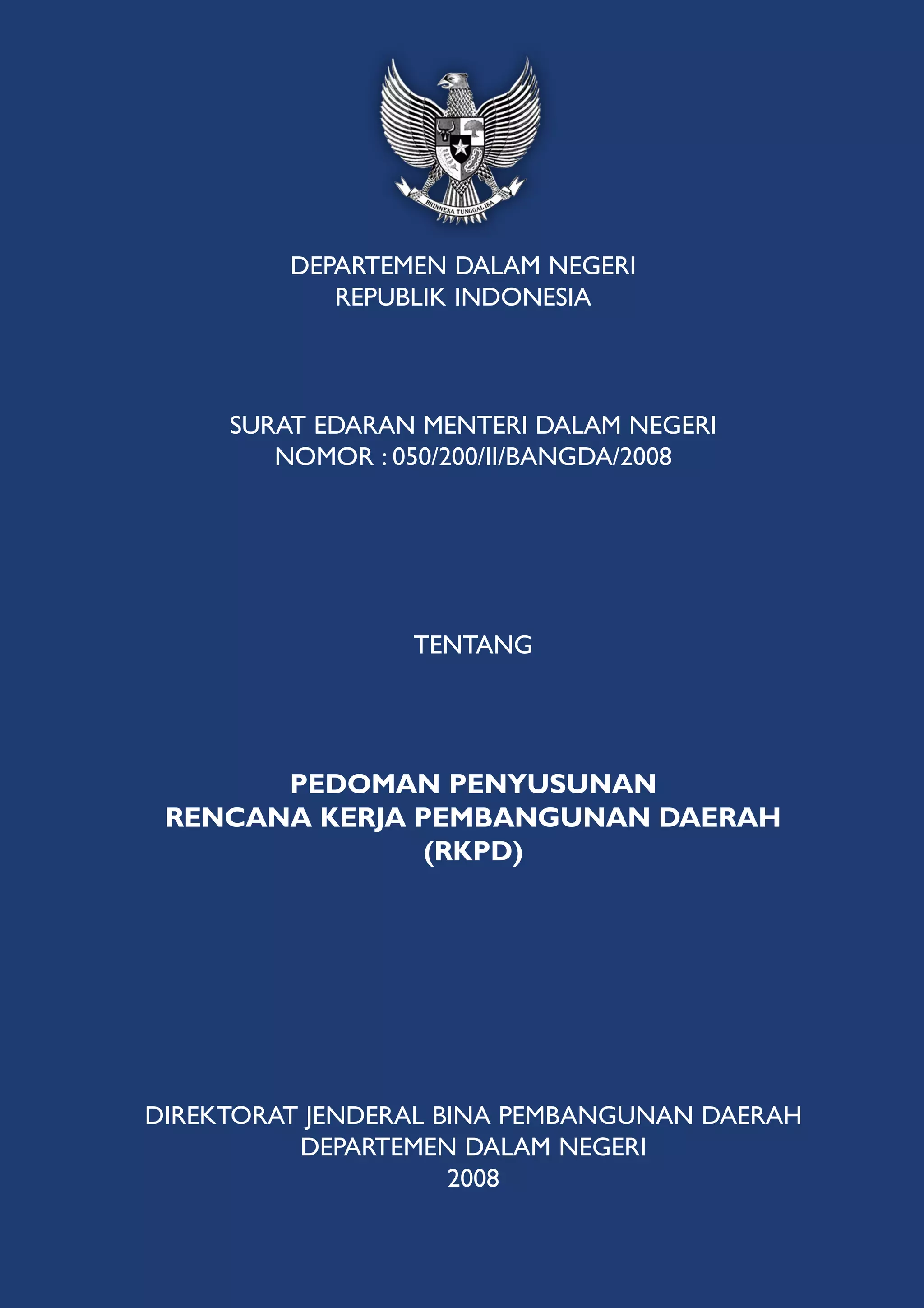 Pedoman Penyusunan Rencana Kerja Pembangunan Daerah (RKPD) | PDF