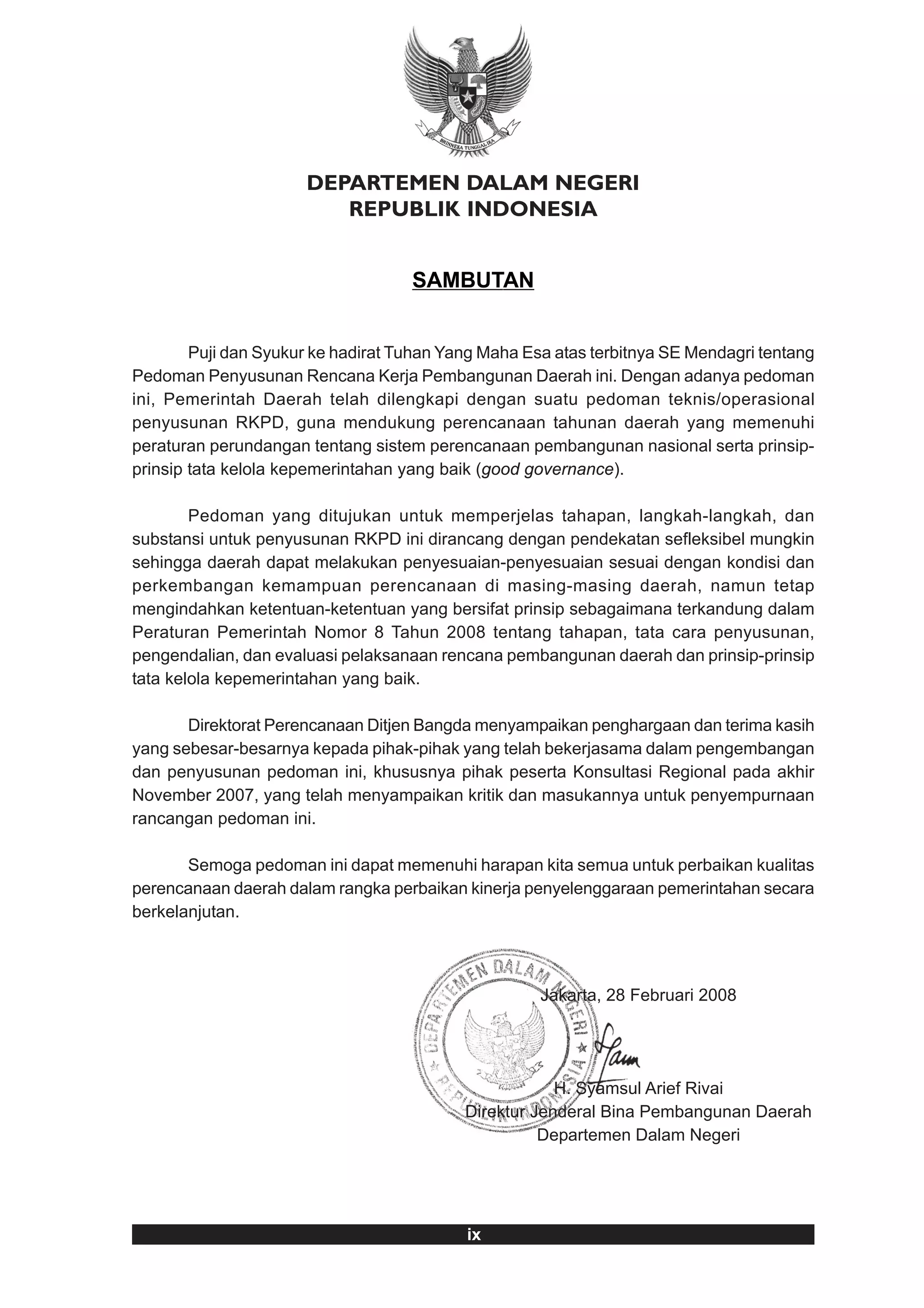 Pedoman Penyusunan Rencana Kerja Pembangunan Daerah (RKPD) | PDF