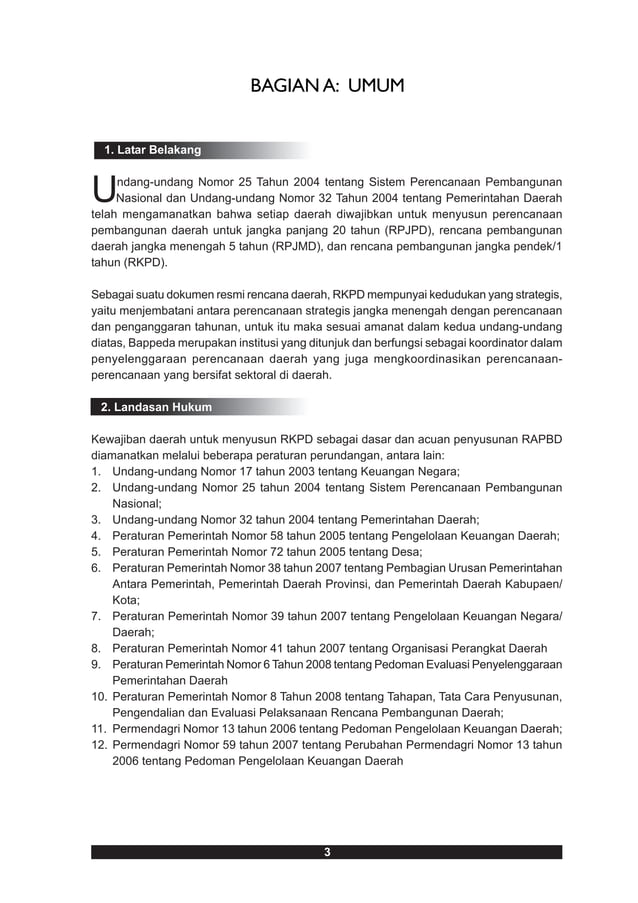 Pedoman Penyusunan Rencana Kerja Pembangunan Daerah (RKPD) | PDF