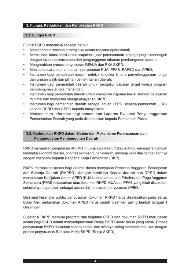 Pedoman Penyusunan Rencana Kerja Pembangunan Daerah (RKPD) | PDF