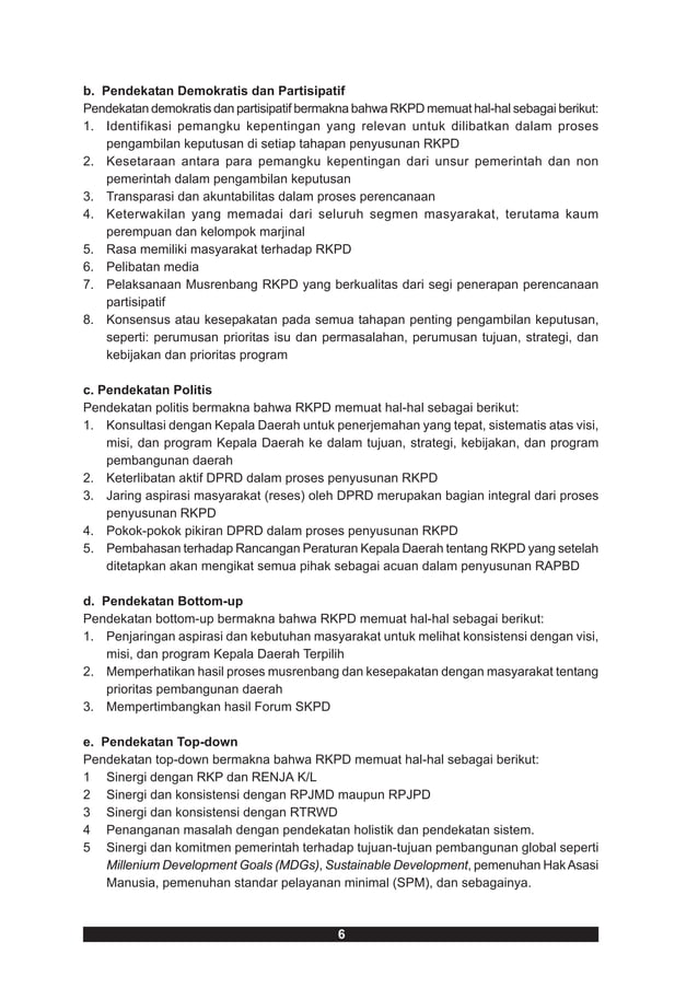 Pedoman Penyusunan Rencana Kerja Pembangunan Daerah (RKPD) | PDF