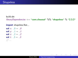 22 - Scala. Type-level programming. Shapeless | PPT
