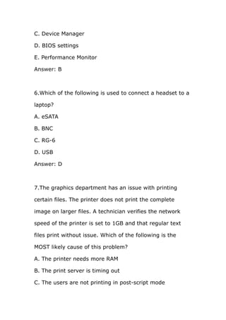 CompTIA A+ 220-1001 Questions and Answers | PDF
