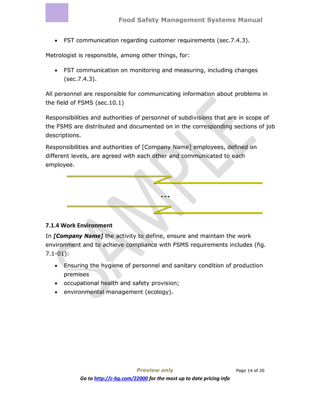 ISO 22000:2018 FSMS manual template (preview) | PDF | Business ...