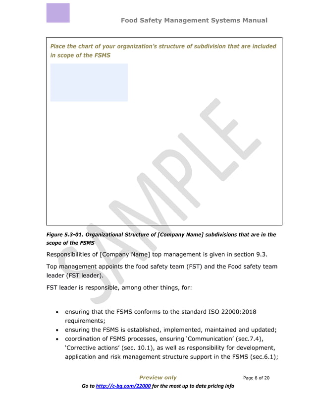 ISO 22000:2018 FSMS manual template (preview) | PDF | Business ...