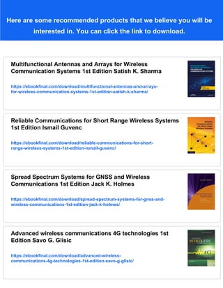 Printed Antennas for Wireless Communications 1st Edition Rod Waterhouse ...
