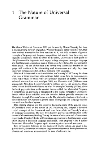 Chomskys Universal Grammar An Introduction 3rd Edition Vivian J Cook | PDF