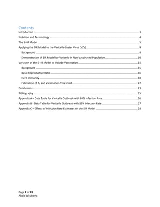 Mathematical Model of Varicella Zoster Virus - Abbie Jakubovic | PDF