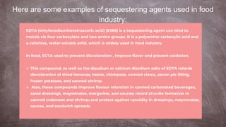 Sequestering agents as food additives ppt | PPTX