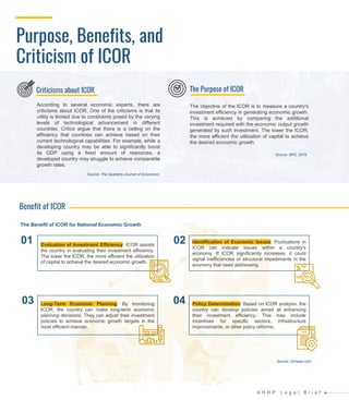 Reducing the Incremental Capital Output Ratio (ICOR) from a legal ...