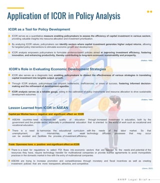 Reducing the Incremental Capital Output Ratio (ICOR) from a legal ...