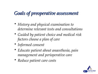 PREOPERATIVE EXAMINATION ASSESSMENT SLIDE | PPT
