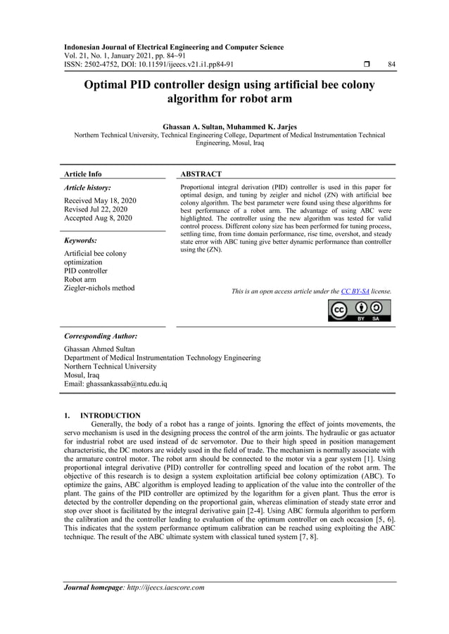 Optimal Pid Controller Design Using Artificial Bee Colony Algorithm For