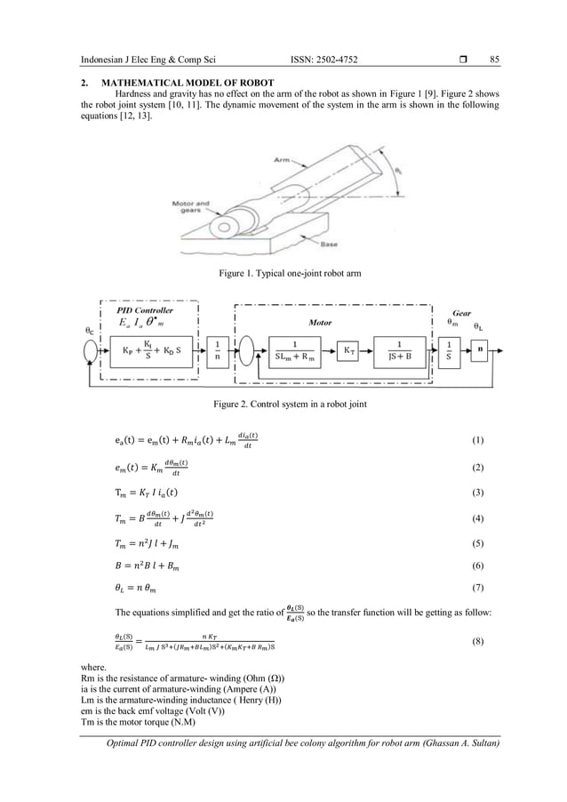 Optimal Pid Controller Design Using Artificial Bee Colony Algorithm For Robot Arm Pdf