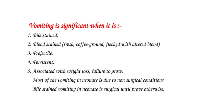 Vomiting in neonates bilious and nonbilious | PPT