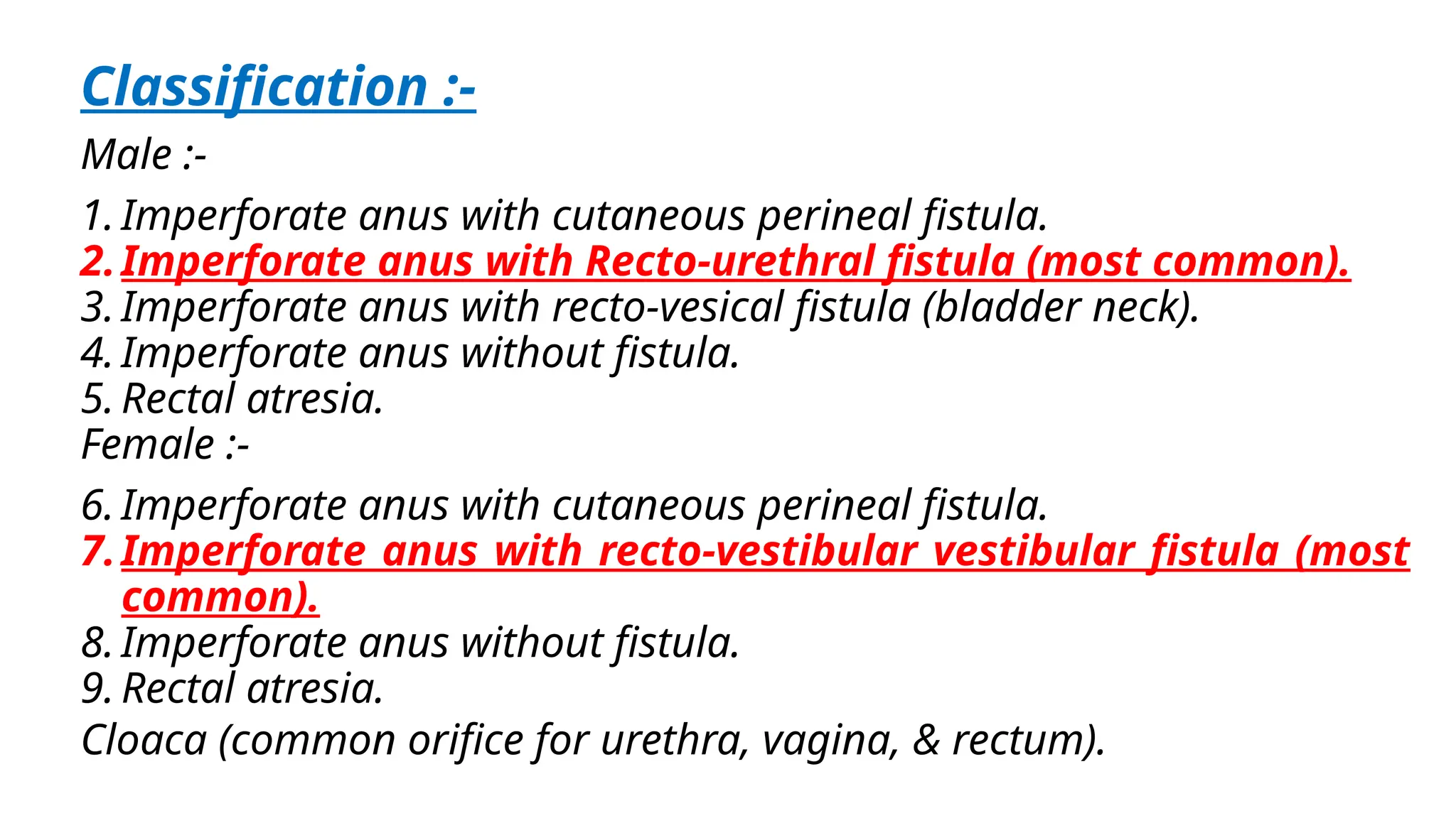 Anorectal atresia, birth defect where the anus is either | PPT
