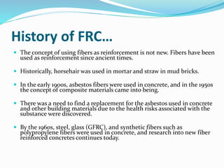 a project on fibre-reinforced-concrete. | PPTX