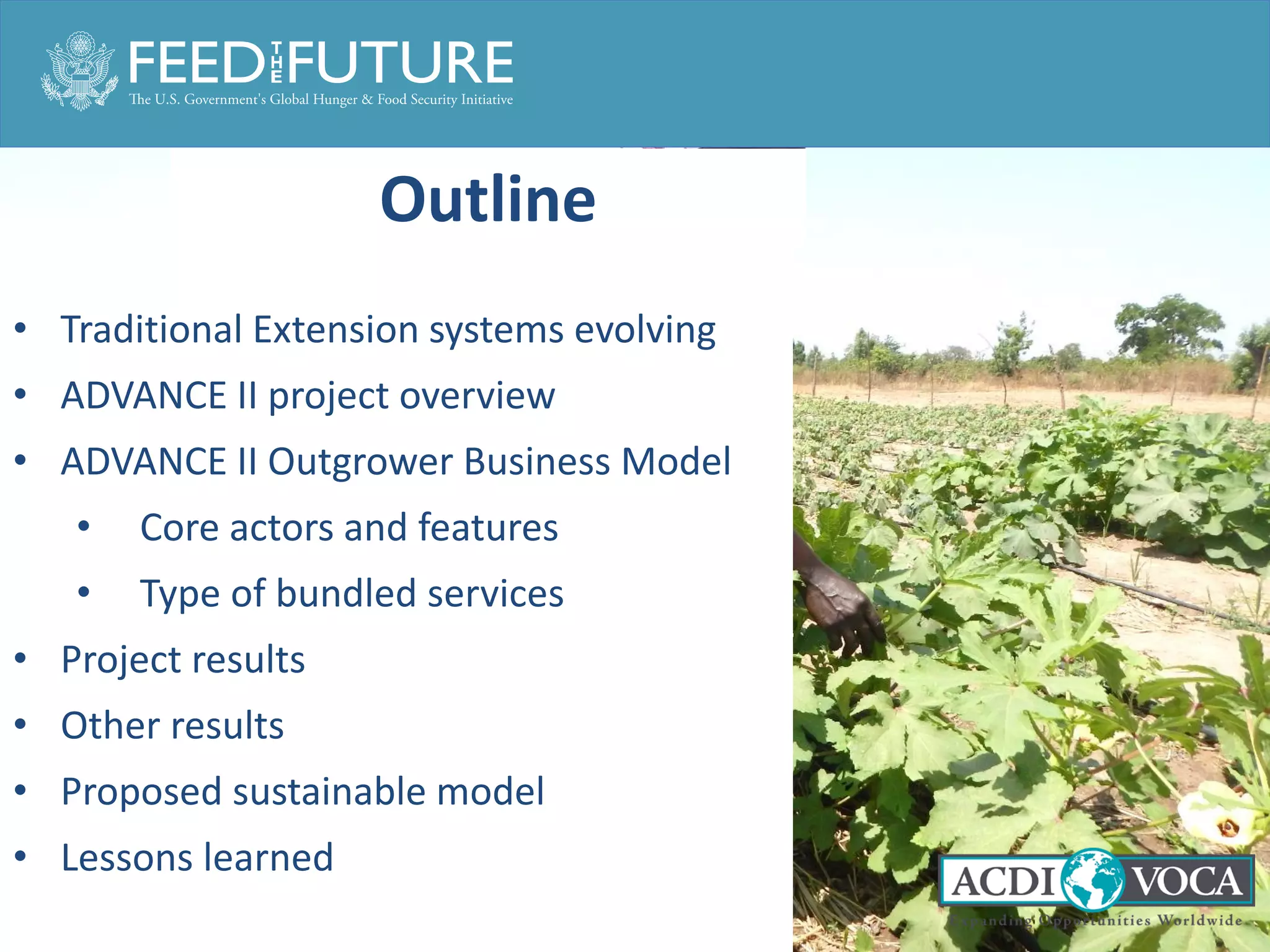 ACDI VOCA: Experience with bundling innovations and services in ADVANCE ...