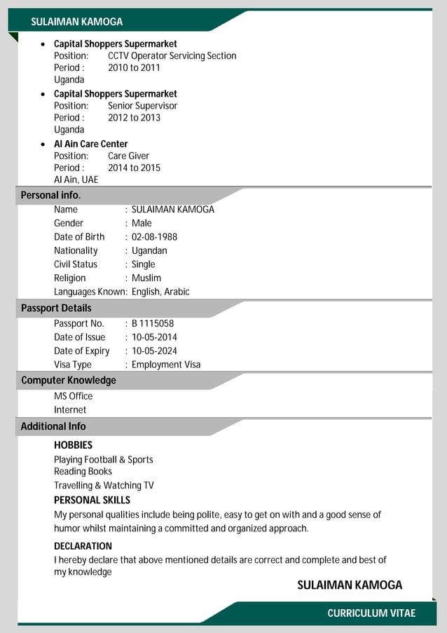 Sulaiman CV | PDF