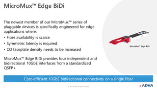 Drive down latency and costs in the access network with the MicroMux ...
