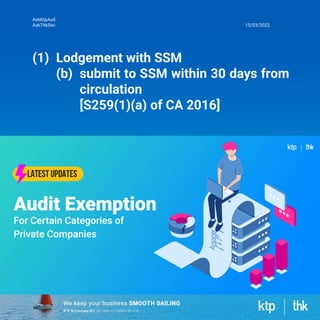 Audit Exemption Malaysia - Part 2 | PPTX | Business Accounting ...