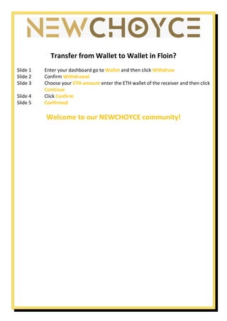 Transfer from wallet to wallet in Floin | PDF