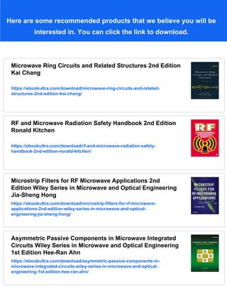 Handbook of RF Microwave Components and Engineering 1st Edition Kai Chang (Ed.) | PDF