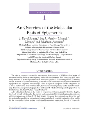 Epigenetic Regulation In The Nervous System Basic Mechanisms And ...
