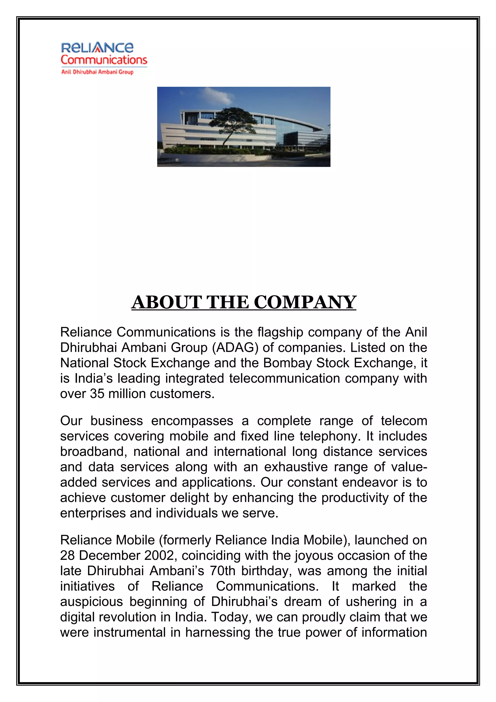 reliance-marketing-project | PDF