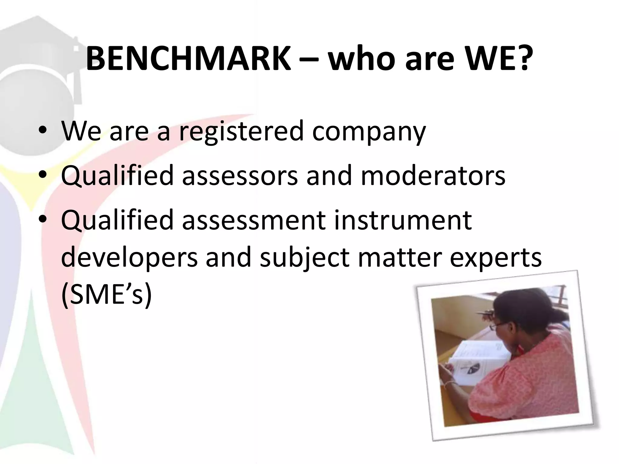 Benchmark presentation at MQA provincial forum | PPTX