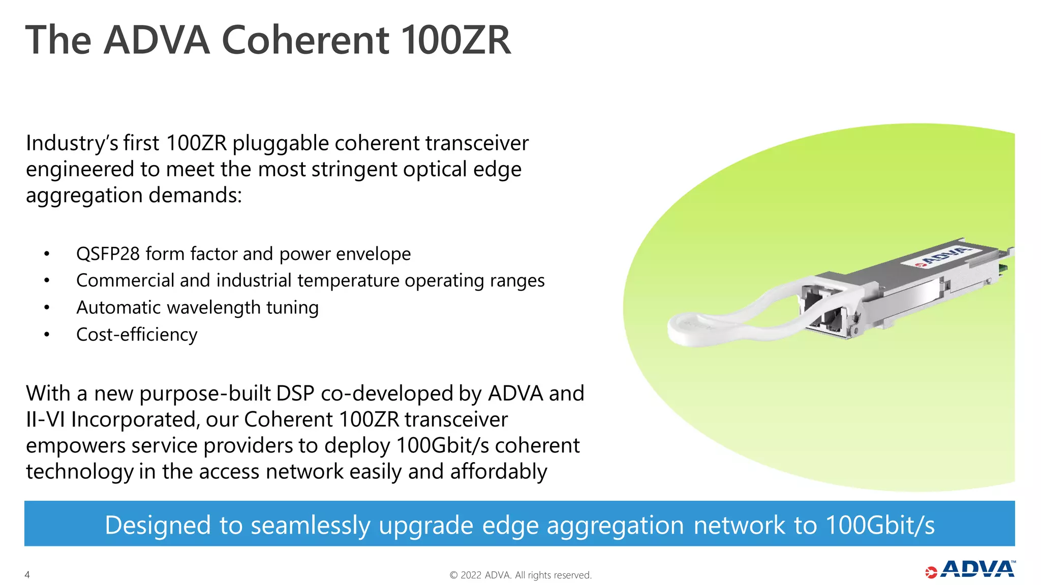 Introducing Coherent 100ZR for the optical edge | PDF