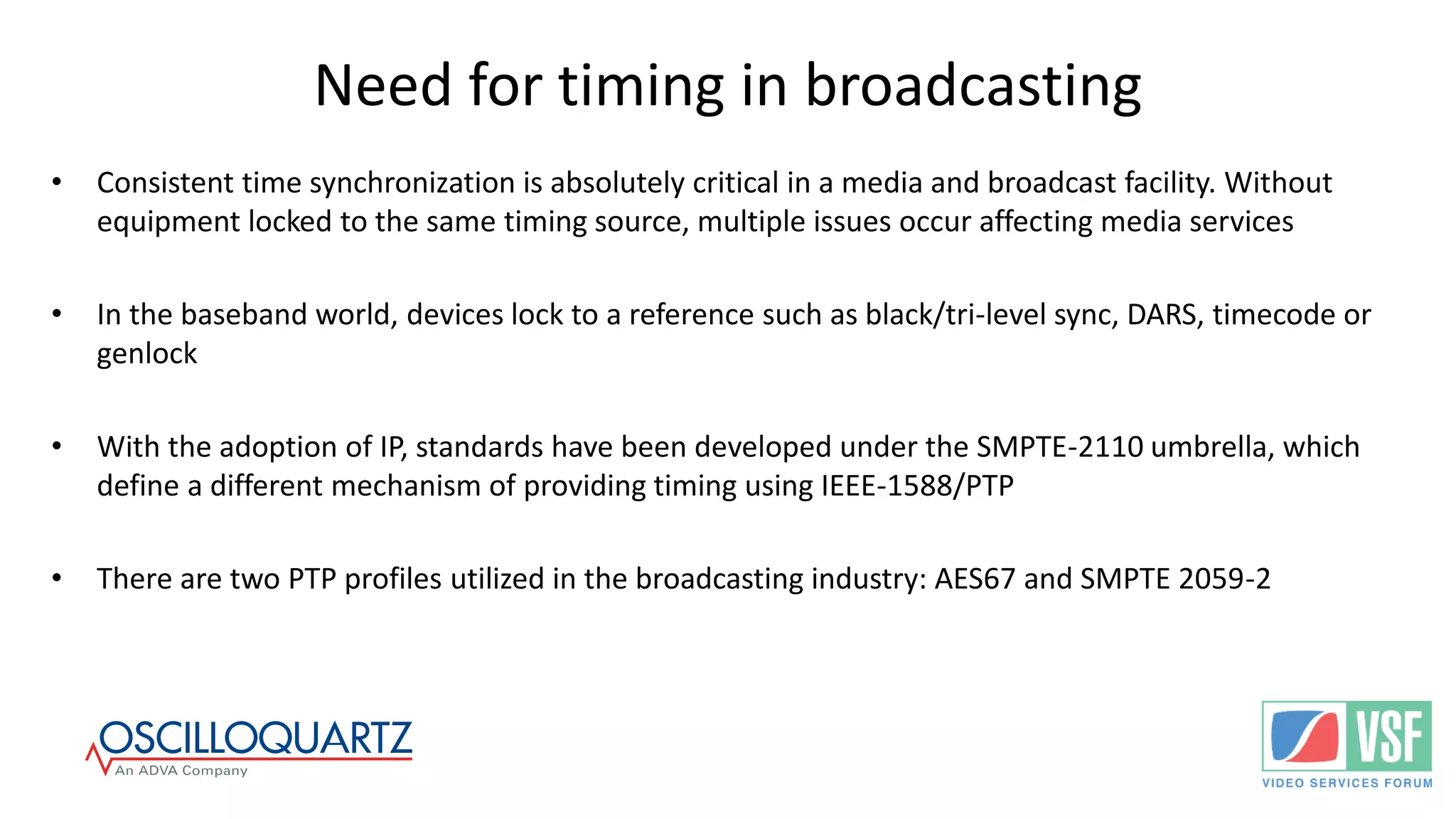 Best Practices In Synchronizing Ip Based Packet Broadcast Networks