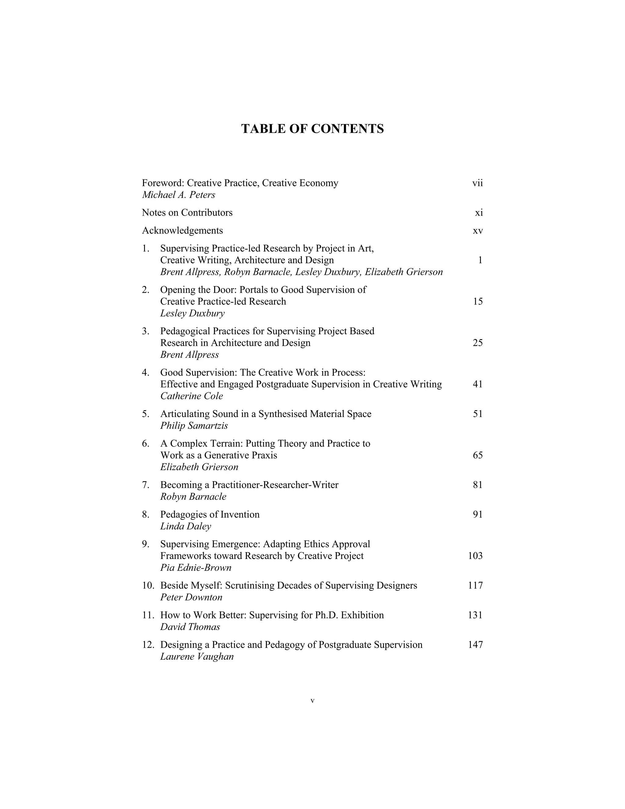 Supervising Practices For Postgraduate Research In Art Architecture And ...