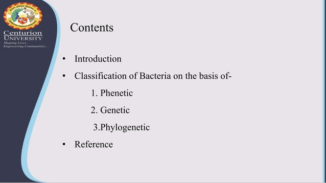 220705180056 bacterial classification.pptx | Biological Sciences | Science