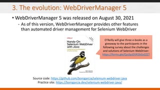 WebDriverManager: the Swiss Army Knife for Selenium WebDriver | PDF