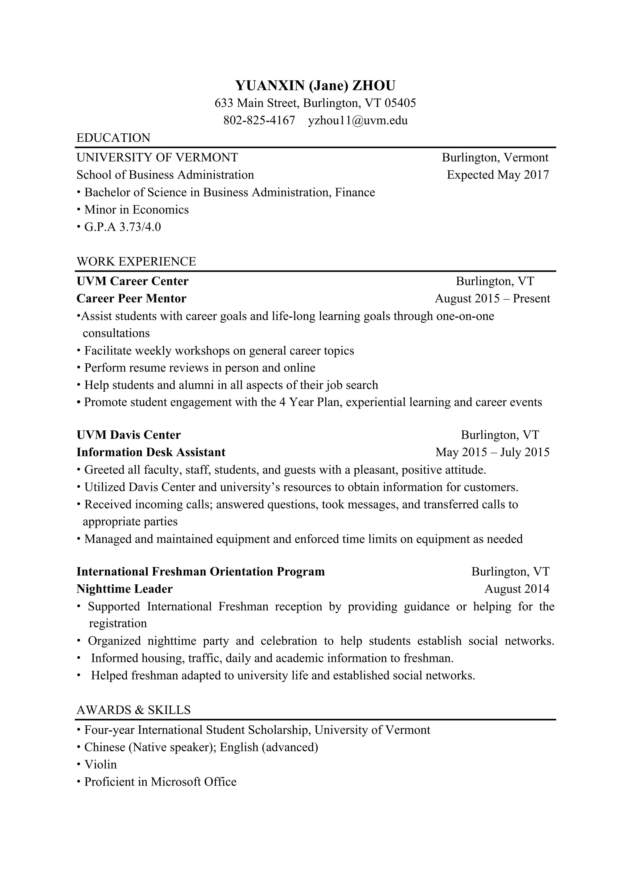 YUANXIN ZHOU resume copy 3 | PDF
