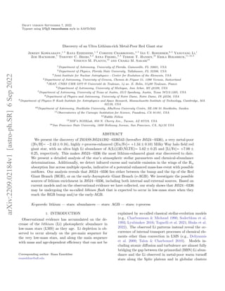 Discovery of an Ultra Lithium-rich Metal-Poor Red Giant star | PDF