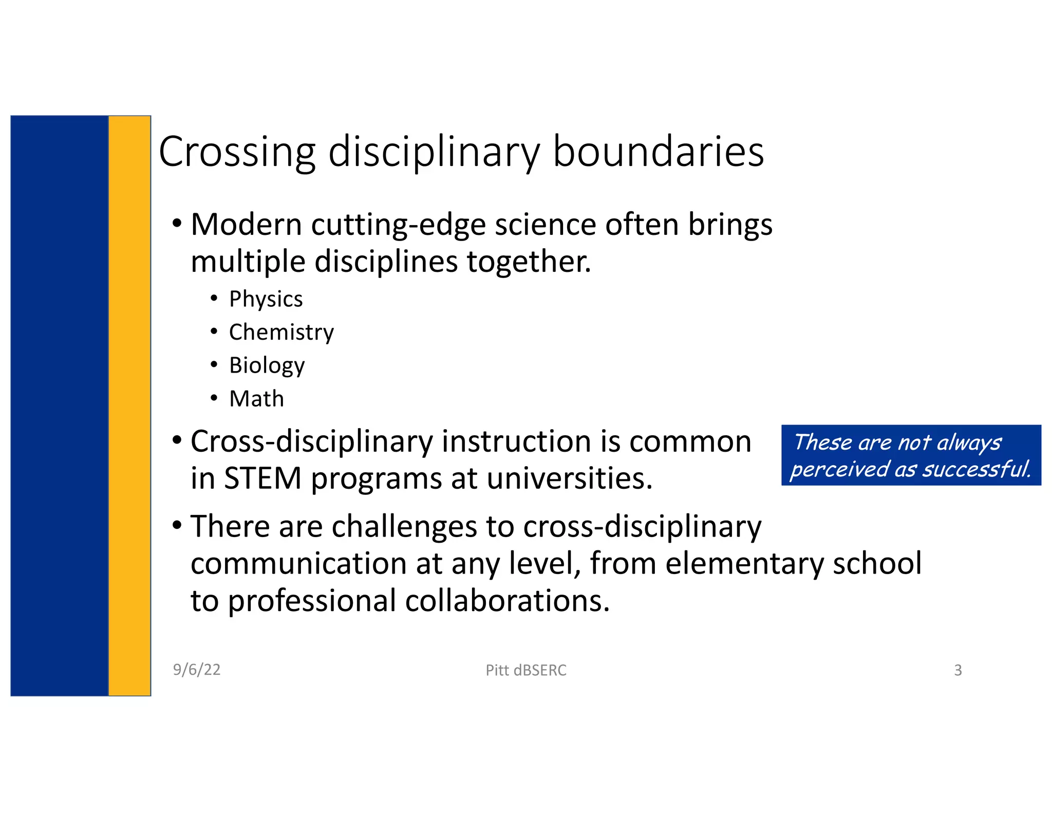 The challenge of cross-disciplinary STEM instruction | PPT