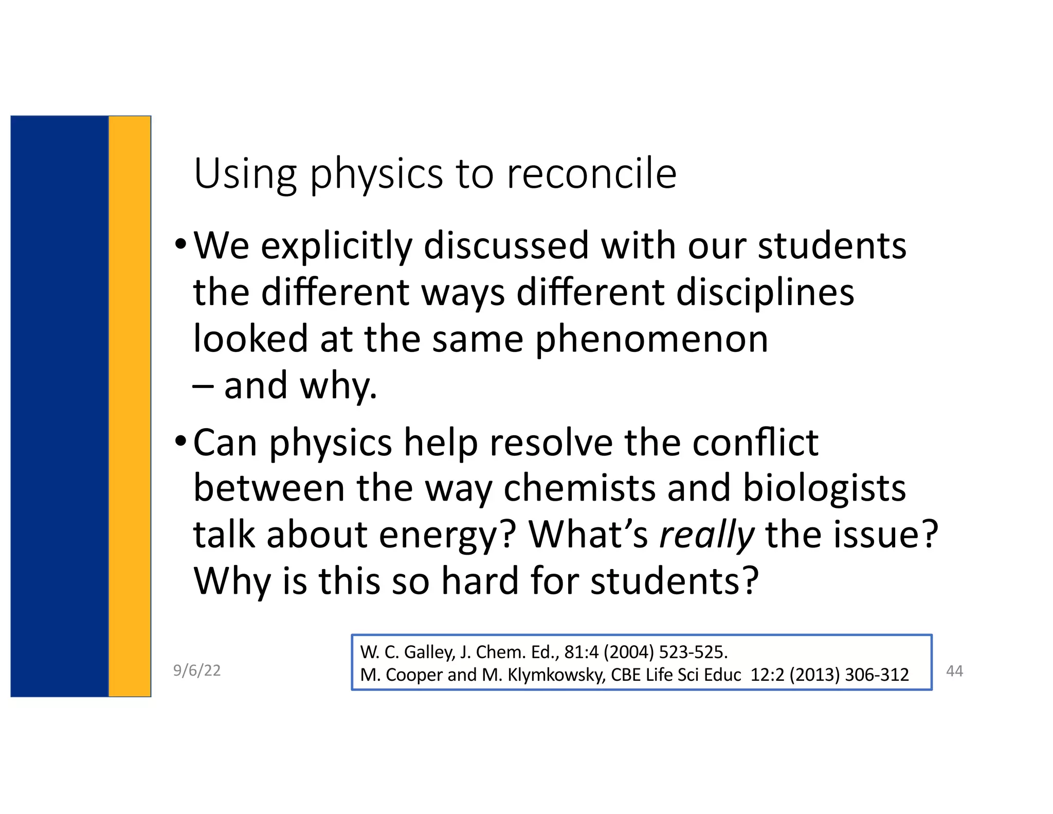 The challenge of cross-disciplinary STEM instruction | PPT