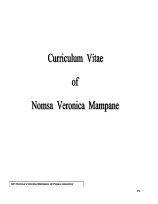 Nomsa Mampane - Curriculum Vitae | DOC